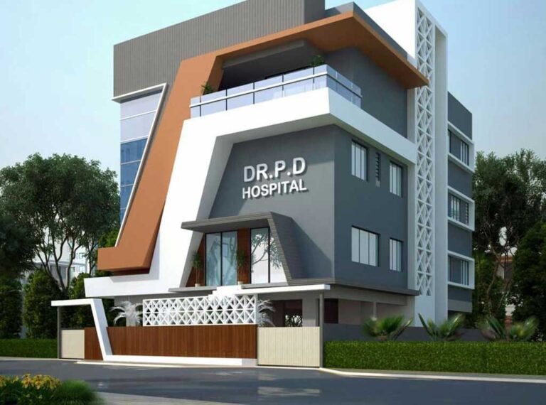 Exterior hospital elevation design | Ebhosworks