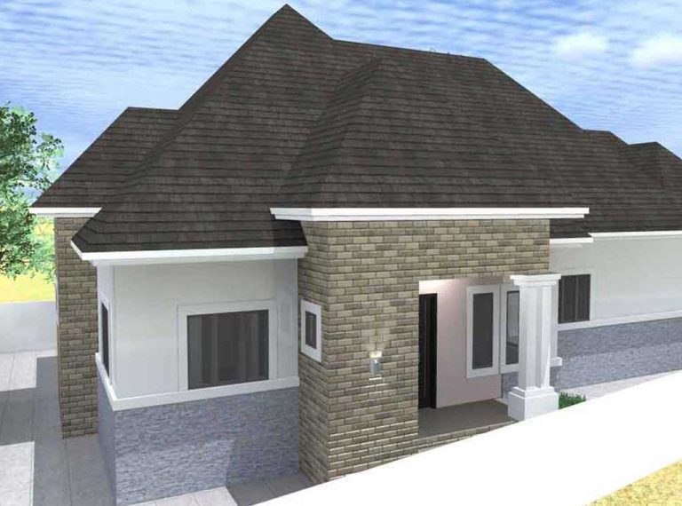 2 Units of 2 bedroom house design for a non square land