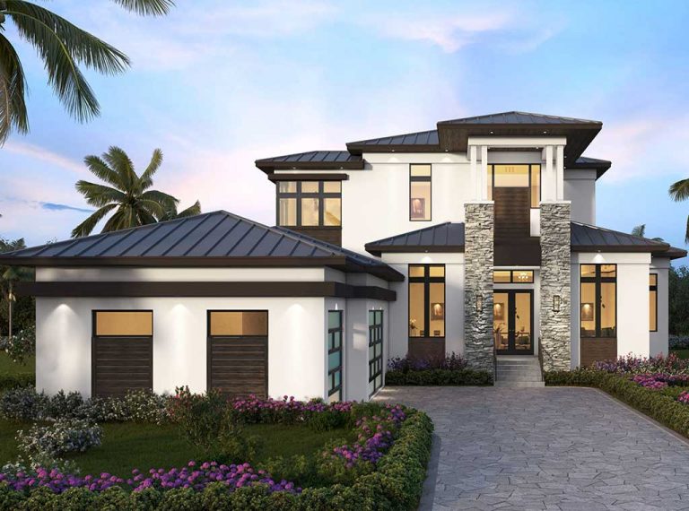 Contemporary Southern Home Plan with Sun Deck | Ebhosworks