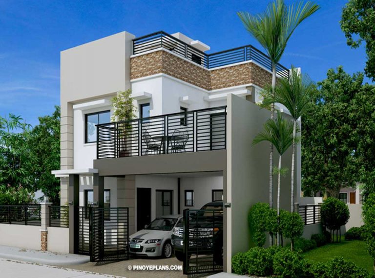 FOUR BEDROOM FIRE-WALLED TWO STORY HOUSE DESIGN WITH ROOF DECK FOUR BEDROOM FIRE-WALLED TWO STORY HOUSE DESIGN WITH ROOF DECK